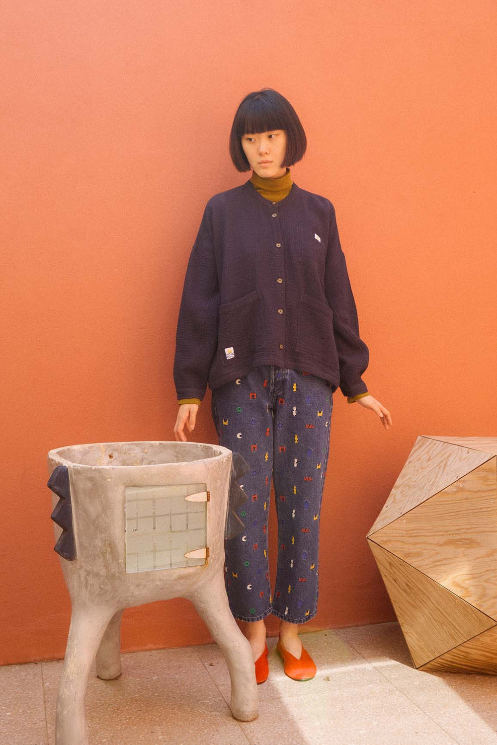 Buy online LF Markey Wide Chore Coat Longline - Midnight | Frontiers ...